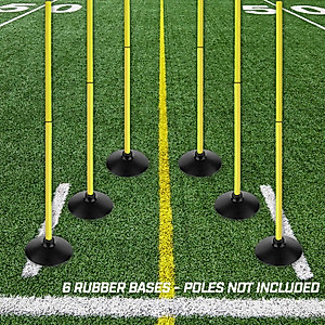 AKA SPORTS GEAR 6 Rubber Bases for Agility Pole | Weave Pole | Socccer Training Pole Base - 3 Pounds Each (6 Bases Only)