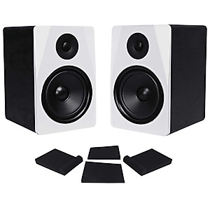 Rockville Pair APM8W 8" 2-Way 500 Watt Powered USB Studio Monitor Speakers+Pads