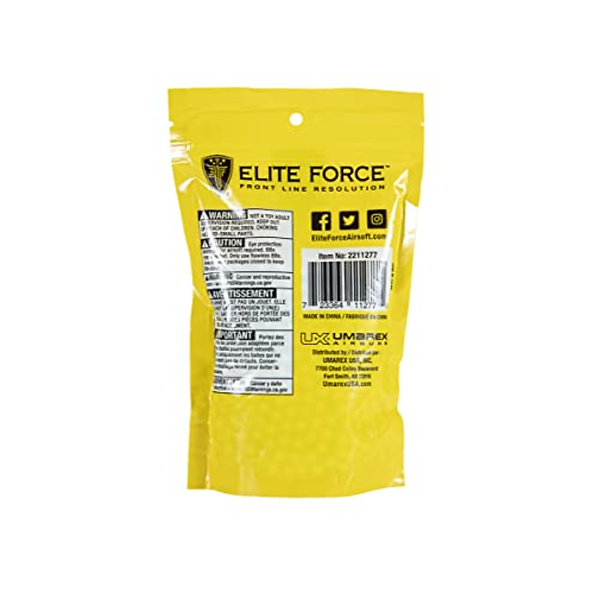 Elite Force Tracer BBS Glow-in-The-Dark Premium 6mm Airsoft BBS Ammo, 1000 Count, 0.20 Gram, One Size