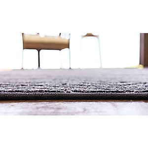 Unique Loom Sabrina Soto Outdoor Collection Modern, Vibrant, Carved Area Rug, 8 ft x 8 ft, Black/Ivory