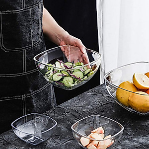 Cabilock Salad Serving Bowl Clear Acrylic Salad Bowl Platter Fruit Holder Mixing Bowl Food Storage Bowl for Dessert Cereal