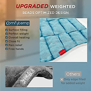 Comfytemp Heating Pad for Back Pain Relief, FSA HSA Eligible 22"x33" XXL Weighted Electric Neck Shoulders Heat Pad, 2H Auto-Off, Large Back Heated Wrap, Birthday Gifts for Women Men, Washable, Blue