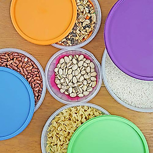 Nested & Stackable Bowl/Food Storage Containers, Silicone Plastic 5 Piece Multi-Purpose Set