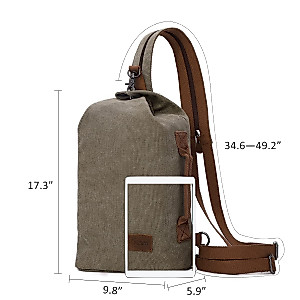 KL928 Canvas Sling Bag - Small Crossbody Backpack Shoulder Casual Daypack Rucksack for Men Women