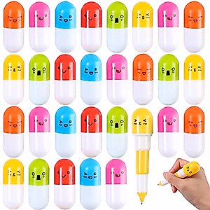 Party Favors for Kids, 24pcs Vitamin Capsule Ballpoint Pens for Teens Adults, Prizes for Kids Classroom, Nurse Gifts Goodie Bag Stuffers Carnival Prizes School Classroom Rewards Treasure Box Fillers