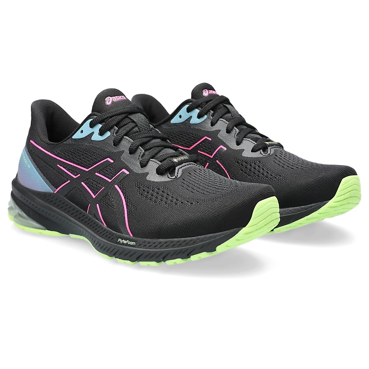 ASICS Women's GT-1000 12 GTX Shoes, 9.5, Black/HOT Pink
