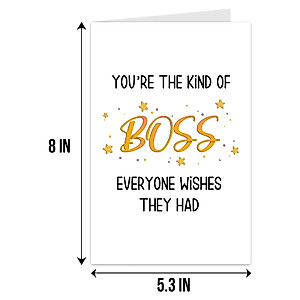 Qiliji Boss Day Card for Men Women, Birthday Card for Boss Manager, Boss Appreciation Card, Amazing Boss Birthday Card, You're The Boss Everyone Wishes They Had