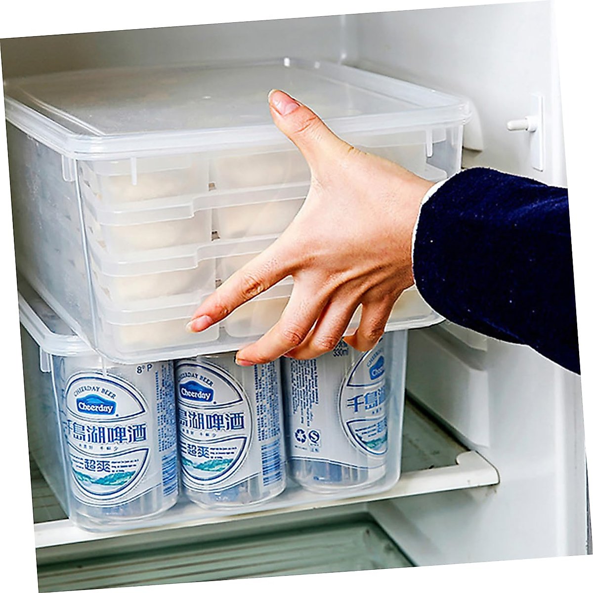 NAMOARLY 1pc Dumpling Container Food Container Dumpling Storing Divider Case Dumpling Organizer Dumpling Holder Fresh Keeper Produce Saver Containers Ice Cube Tray Ice Mold Tray
