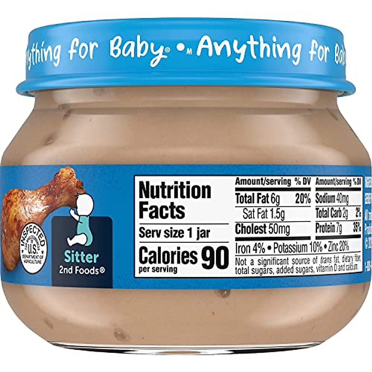 Gerber Mealtime for Baby 2nd Foods Baby Food Jar, Chicken & Gravy, Non-GMO Pureed Baby Food with Essential Nutrients, 2.5-Ounce Glass Jar (Pack of 40)