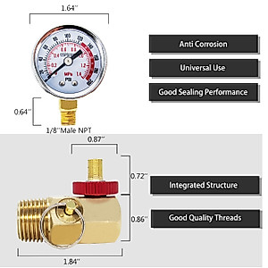 JIAXIMAN Air Tank Valve Kit with Gauge, Safety Valve Manifold and 4 Feet Air Tank Hose Assembly for Portable Air Tank