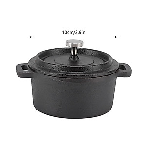 Cast Iron Dutch Oven, Non Stick Camp Dutch Oven Camping Pot with Lid for Outdoor Cooking Baking, 3.9 Inch(Diameter 10CM)