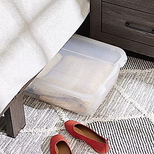 Life Story Clear Stackable Closet Organization & Storage Box, 34 Quart (24 Pack)