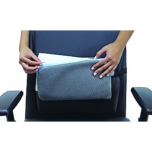 The ComfortMakers Lumbar Support, Universal, Self-Adjustable, Ergonomic Back Support, Office, Car, Airplane, Made in the USA, Washable, Gray (92041)