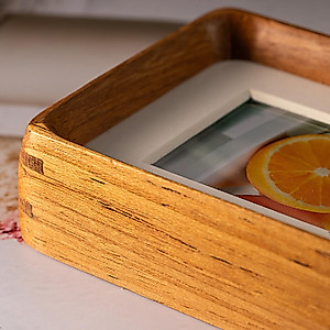 Youncewooder 3x4 Natural Teak Wood Picture Frame - Displays 2x3 Photos with Mat | Rustic Handmade Small Tabletop Frame for Baby Newborn Gift,Gifts for Baby Keepsakes, Wedding