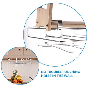 SHERCHPRY Kitchen Countertop Storage Rack Metal Cutting Board Holder Under Cabinet Shelf Pot Pan Lids Rack Organizer Shelf Stand Silver