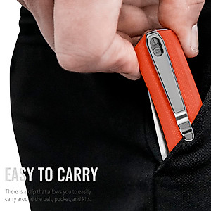 9TiEDC Folding Pocket Flipper Knife, 4pcs Replaceable Blades, 3.5" 440 Steel Blade G10 Handle EDC Knife with Pocket Clip for Men Women, Sharp Camping Survival Hiking, Outdoor or Indoor Carry Knives