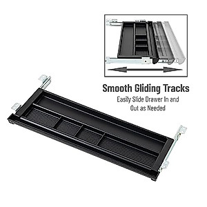 Mind Reader Anchor Collection, Undermount Keyboard Organizer, 21.25" L x 8" W x 1.5" H, Black