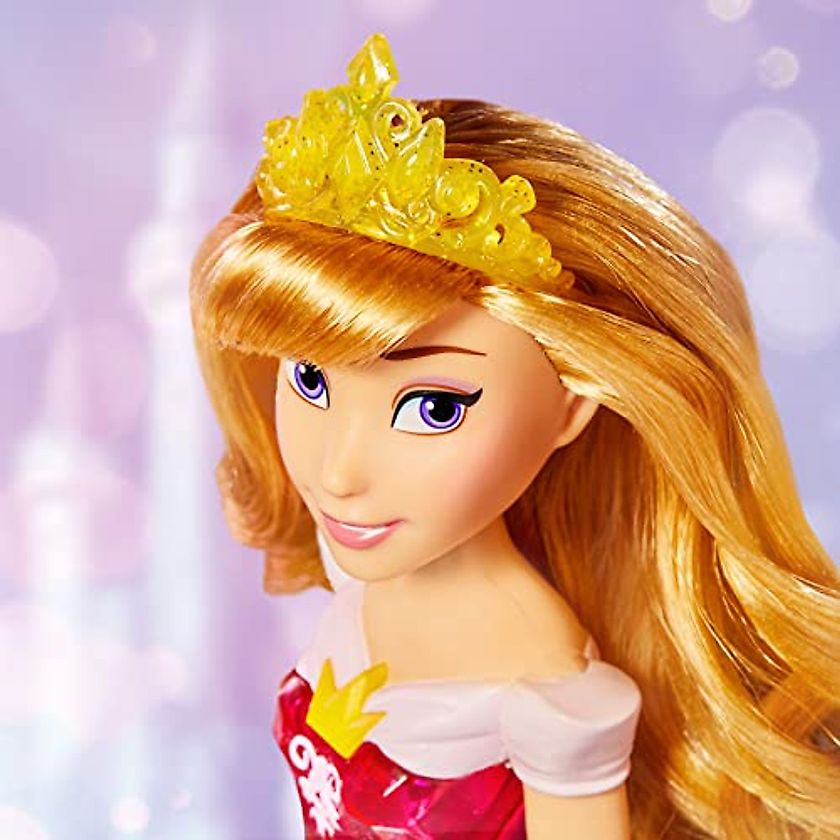 Disney Princess Royal Shimmer Aurora Doll, Fashion Doll with Skirt and Accessories, Toy for Kids Ages 3 and Up, Pink