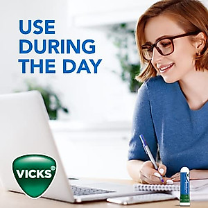 Vicks VapoInhaler, On-the-Go Portable Nasal Inhaler, Non-Medicated, With Refreshing Vicks Vapors, Menthol Scent , 2 Scented Sticks