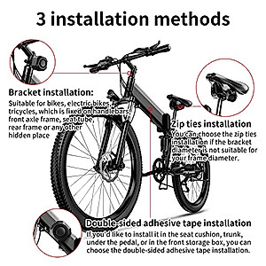 Rupse Rechargeable Bike Alarm with Remote, Motorcycle Alarm System with Motion Sensor, Waterproof 110dB Loud Anti-Theft Alarm Wireless Alarm System Outdoor for Motorcycle Bike E-Bike Scooter Vehicle