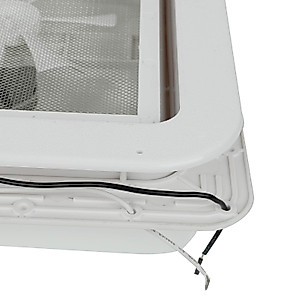 BLACKHORSE-RACING 14" RV Roof Vent Fit for Camper Trailer Universal White Lid Roof Vent with 12V RV Vent Fan 6" Blades White lid Inner for Garnish Ring