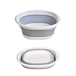 Kvoike 12.2" Foldable washbas, Multipurpose Plastic Washing Basin,Lightweight Collapsible Wash Basin,for Camping Supplies, Marine, Camper Accessories for Travel Trailers