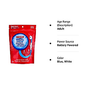 Colgate Battery Powered Wisp Portable Mini-Brush Max Fresh gfqBUe, Peppermint, 2 Pack (24 Count)