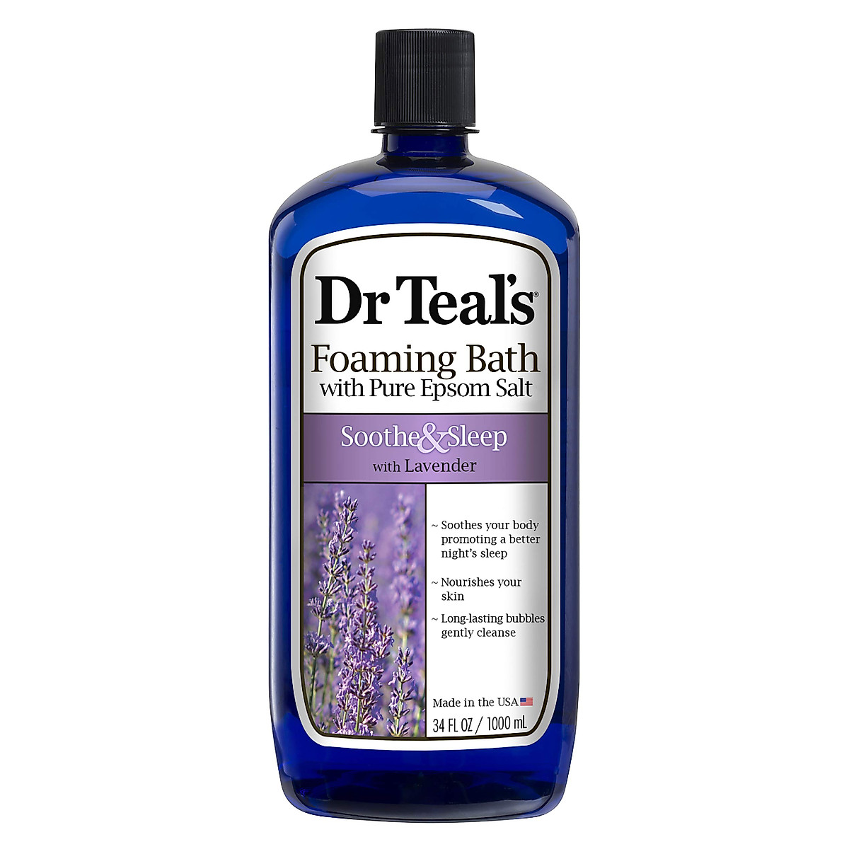 Dr Teal's Foaming Bath 3-Pack (102 Fl Oz Total) Soothe & Sleep with Lavender