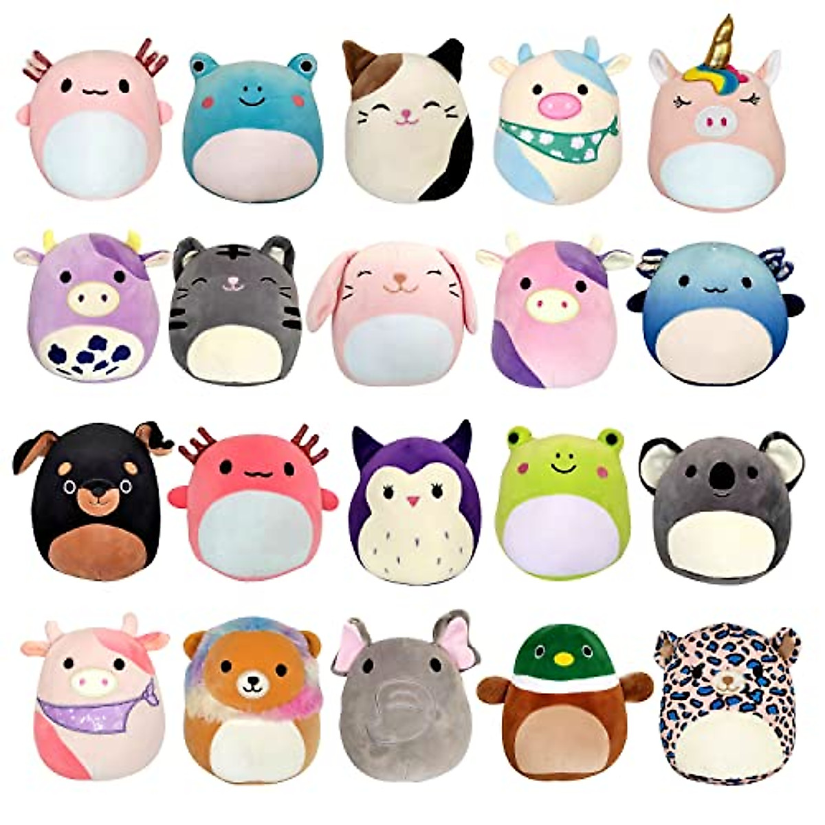 SQUISHY PLANET - 8" Plush Pillow - 5 Pack in Super Mystery Box (+ Pack Crayons) - Decorative Pillows for Bed, Sofá or Chair Cute Plushies Jumbo - Great Gift!