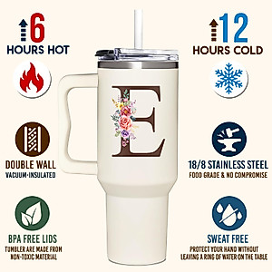 Personalized Gifts For Women - Personalized Gifts For Birthday, Christmas - Monogrammed Gifts Customized Gifts For Woman, Mom, Wife, Best Friend, Sister, Coworkers - Custom Tumbler With Handle 40oz