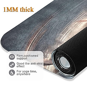 GOODOLD Birds Circular Pattern Yoga Mat, 71 x 26 Inch Non-slip Yoga Mats Folding Travel Exercise Mat Indoor Outdoor Gym Pilates with Storage Bag for Women Men