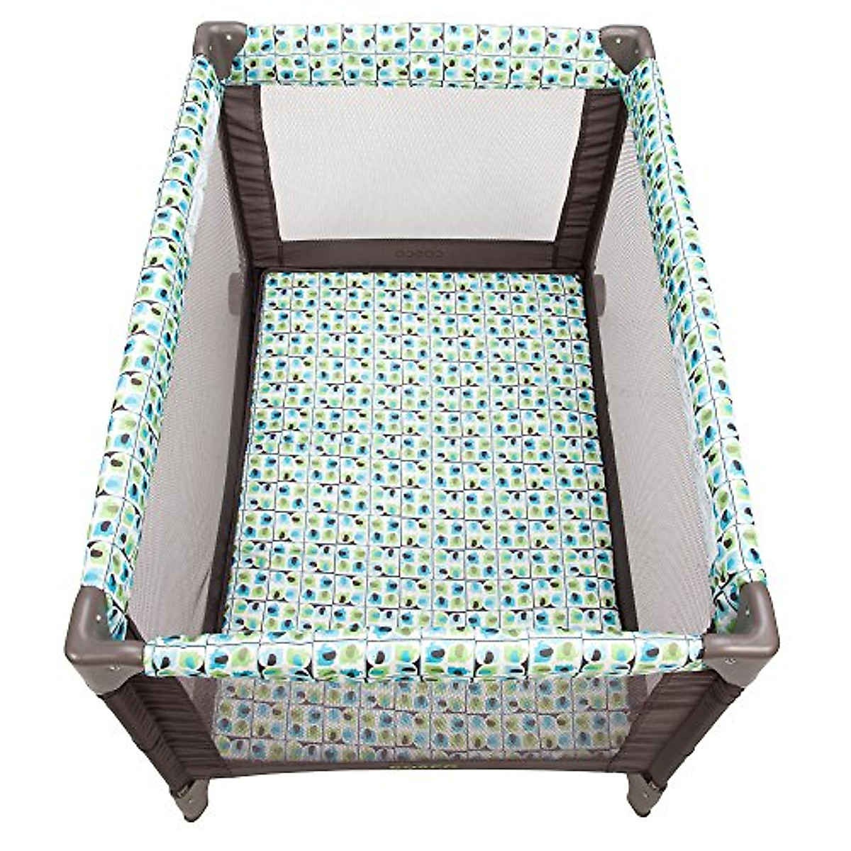 Cosco Funsport Compact Portable Playard, Lightweight, Easy Set up, Foldable Baby Playpen with Carry Bag, Elephant Squares