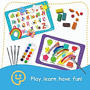 NiBaby Educational Placemats for Kids Reusable Wipeable - Toddler Placemats for Learning Alphabet ABC Color Number Shape - Kids Placemats for Dining Table Kindergarten - Set of 4