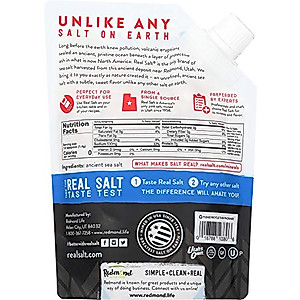 Redmond Real Sea Salt - Natural Unrefined Gluten Free Coarse, 16 Ounce Pouch (1 Pack)