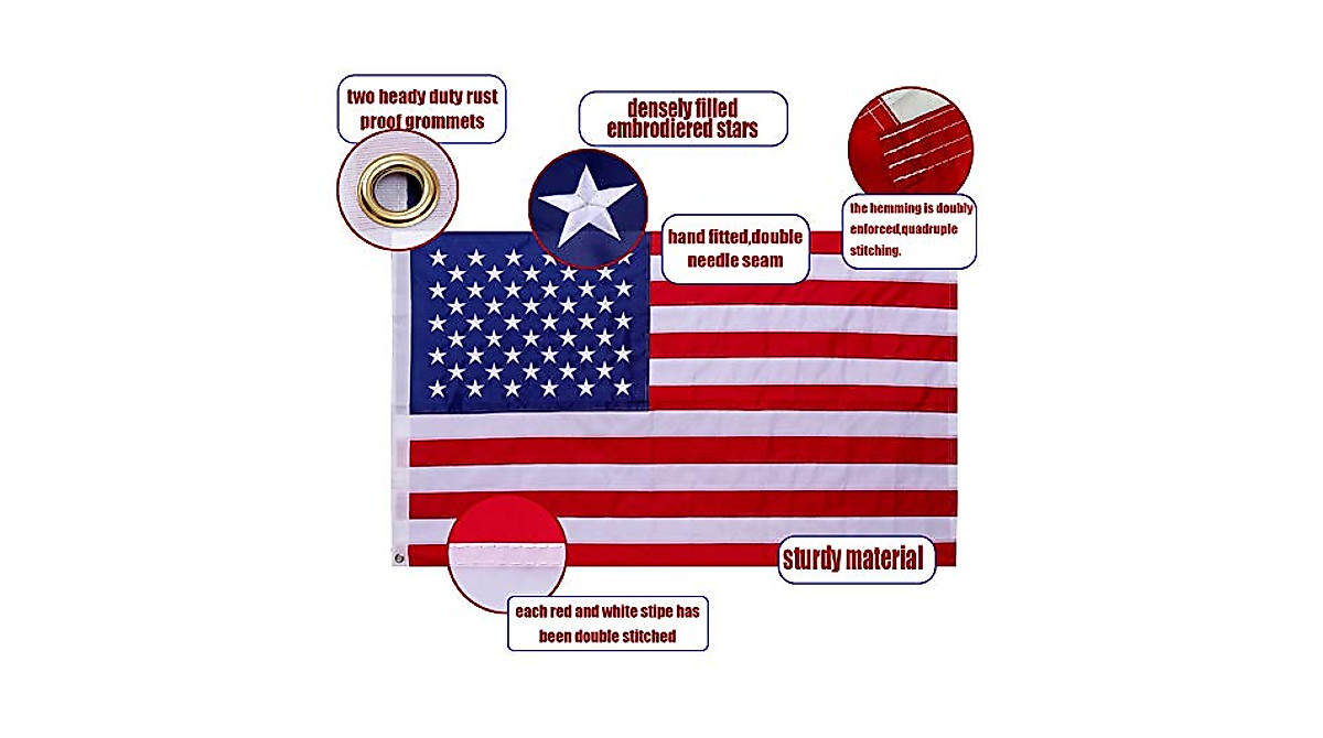 TNS American Flag, American Flags 3x5 for Outside, USA US Flag, Deluxe ...