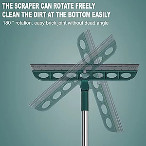 Squeeze Silicone Broom Sweeping, Magic Broom Sweeping Brush Multifunction Magic Broom Sweeper, Detachable Floor Squeegee Glass Wiper for Bathroom Window Bathroom Kitchen Tile Cleaning (Dark Green)