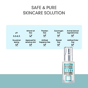ROVECTIN Aqua Activating Serum - Anti-Aging Facial Serum with Vitamin E, Niacinamide, Hyaluronic Acid | Uneven Skin Tone, Anti-Wrinkle, Intensely Moisturizing | Vegan, Korean Skincare (1.2 fl.oz)