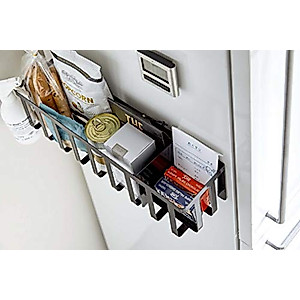 YAMAZAKI home 4247 Kitchen Storage Basket-Utensil Wall Organizer, Magnetic Holder, One Size, Black