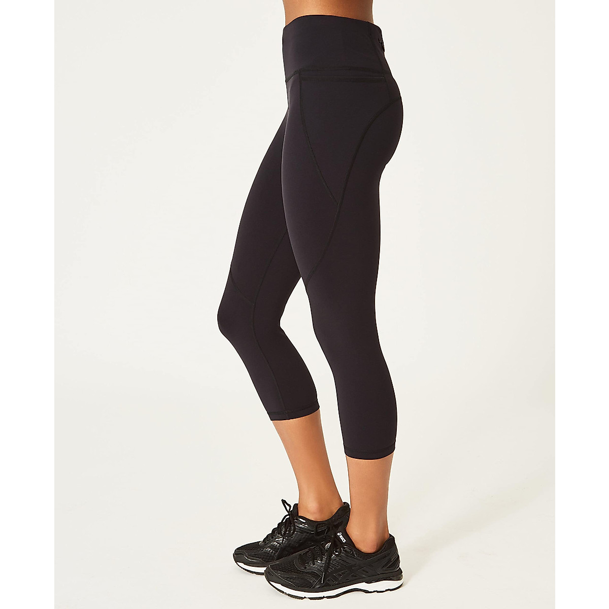 Sweaty Betty Womens Bum Sculpting Power Cropped Workout Leggings with Side and Back Pocket Size S Black