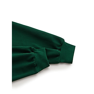 Verdusa Women's Long Sleeve Drop Shoulder Drawstring Crop Hoodie Sweatshirt Dark Green L