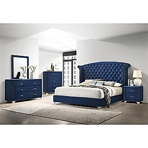 Coaster Melody Eastern King Bed 5-Piece Set, Pacific Blue