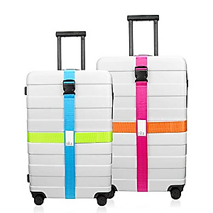 Luxebell Luggage Straps Suitcase Belt Travel Accessories, 1.96 in W x 6.56 ft L 4 Colors