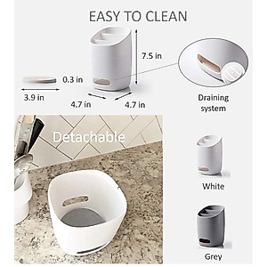 LOTSA. STYLE Utensil Drying Sink Caddy with Diatomite, Multi Purpose Holder Organizer, Kitchen Countertop Craft Table Desktop Office (Grey)