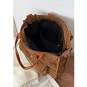 Corduroy Crossbody Bag for Women Girls,Casual Satchel Bag Large Capacity Corduroy Small Tote Bag for Work & School