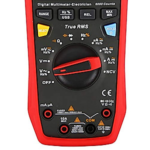 UNI-T Digital Multimeter UT161B, True RMS 6000 Counts 1000V AC/DC NCV, Measures Voltage Current Resistance Capacitance Frequency Duty Cycle, Tests Diodes Transistors