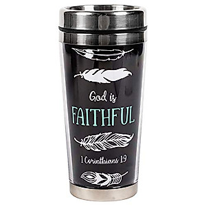 God is Faithful Stainless Steel 16 oz Travel Mug with Lid