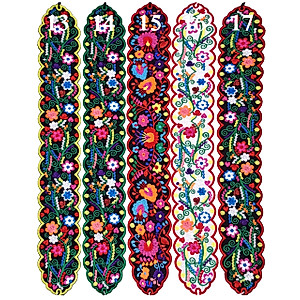 YZXDORWJ Women Embrodiered Mexican Belt for Dress Boho Floral Traditional Fiesta Party Sash（12-102BKR）