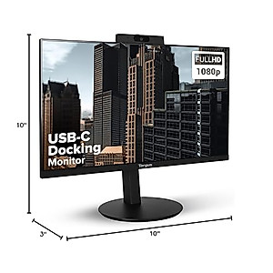 Targus 24-inch USB-C Docking Computer Monitor w/ 100W PD, Adjustable Height Mac PC Monitor 360 Degree Rotating 24 inch Monitor Gaming Monitor w/Dock, Dual Monitor Compatible w/DM4240SUSZ (DM4240PUSZ)