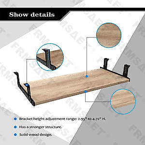 FRMSAET Furniture Accessories Office Product Desk Suits Hardware 20/24/30 inches Keyboard Drawer Tray Wood Holder Under Desk Adjustable Height Platform. (30 inches, Burlywood)