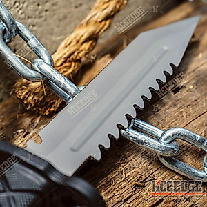 KCCEDGE BEST CUTLERY SOURCE Tactical Knife Hunting Knife Survival Knife Fixed Blade Knife Razor Sharp Edge Camping Accessories Camping Gear Survival Kit Survival Gear Tactical Gear 77077 (Silver)